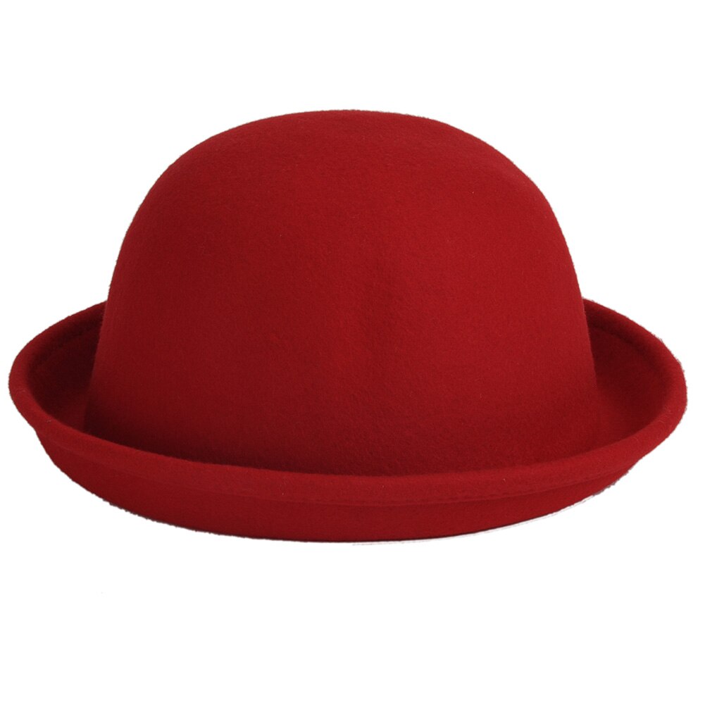 Solid Vintage cap Women Classic Party Wool Bowler ... – Grandado