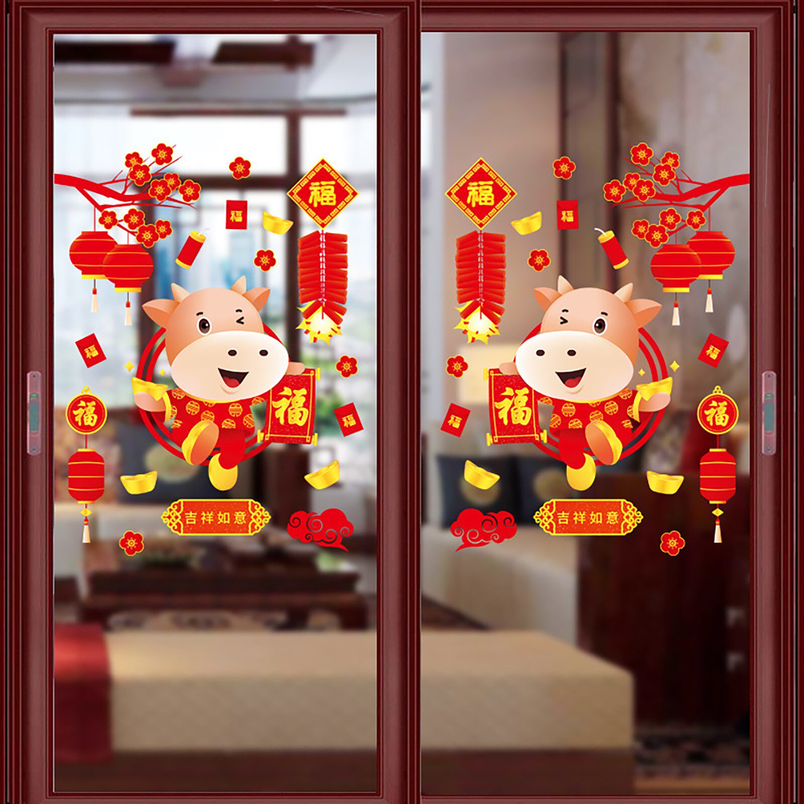 Chinese Year Decorations Wall Stickers Spring Fest... – Grandado