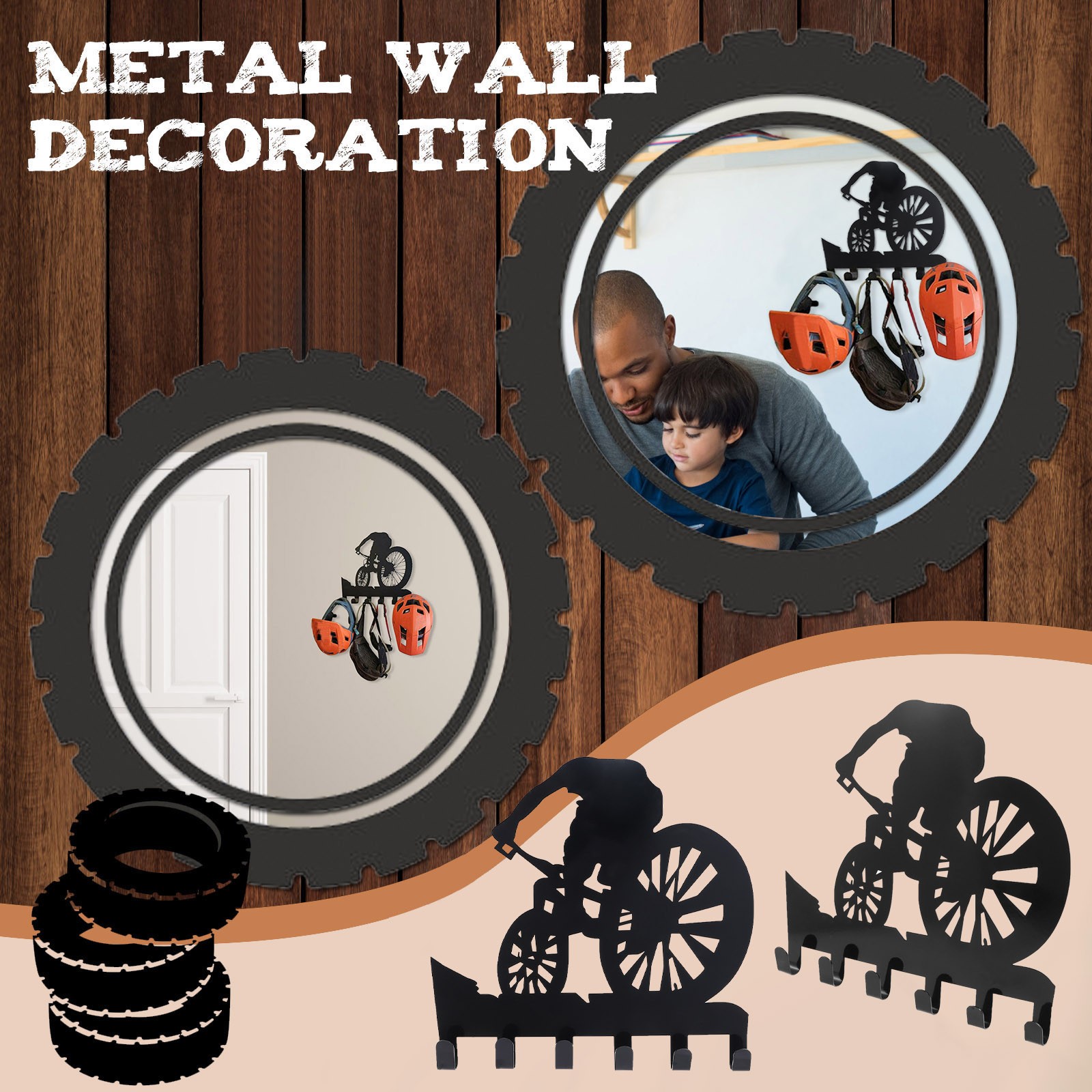 Mountain Bike Gear Rack Metal Wall Decor Mountain ... – Grandado