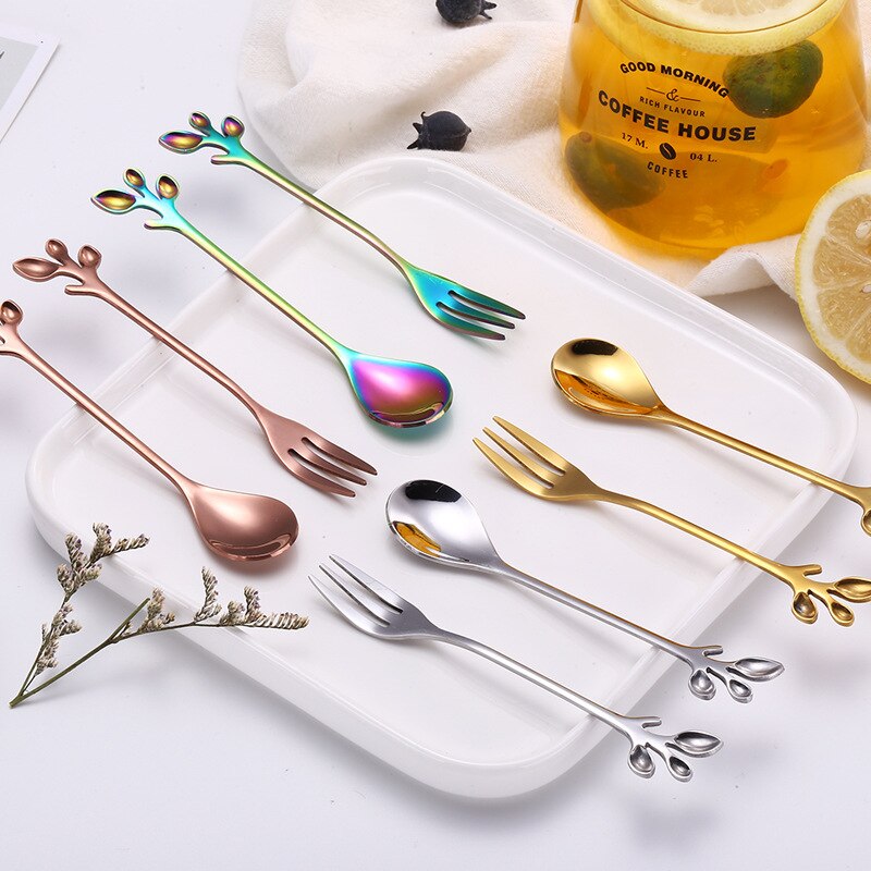 Leaf Antler Coffee Stirring Spoon Dessert Tea Frui... – Vicedeal