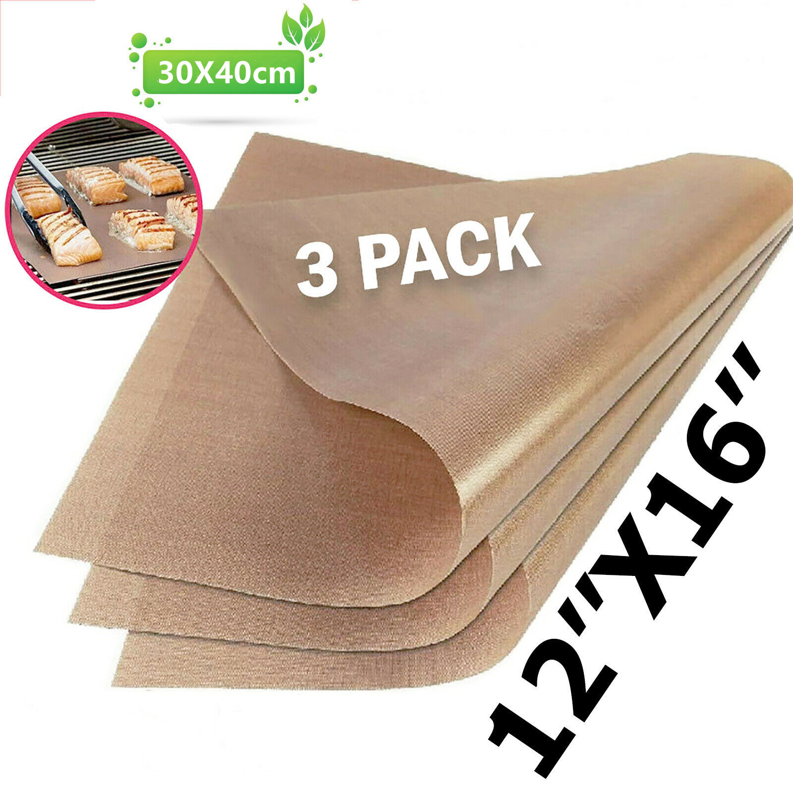 3Pcs 30*40Cm Herbruikbare Slip Bakken Lakens Olie-... – Vicedeal
