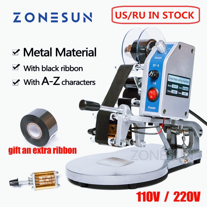 ZONESUN Manual Thermal Ribbon Date Printer Machine... – Grandado