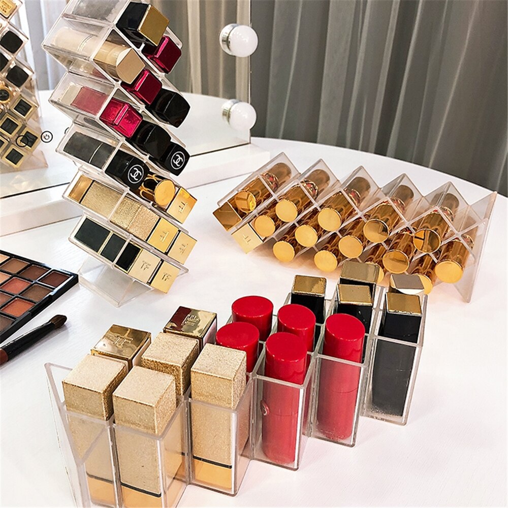 Stackable 16 Grids Clear Acrylic Lipsticks Organiz... – Grandado