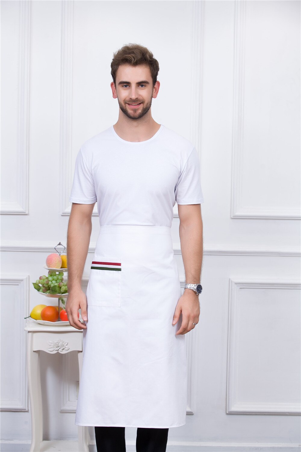 5 kleur Unisex Pocket Schort Stiksels Kleur Chef K... – Grandado