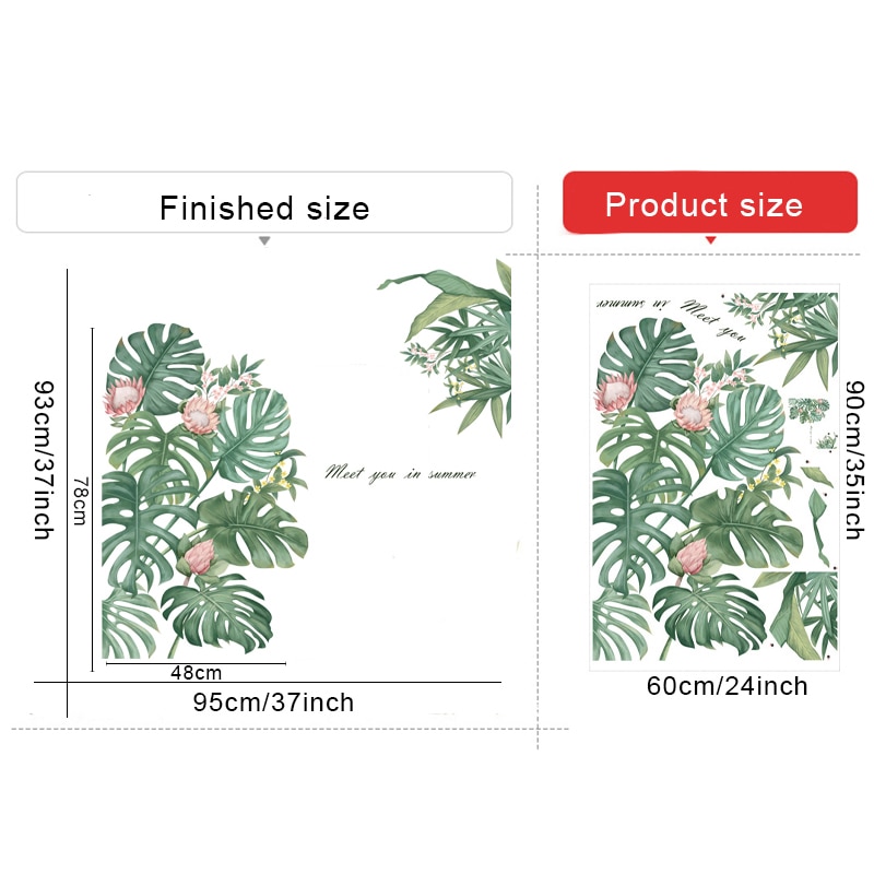 Nordic Stijl Roze Bloem Muurstickers Voor Slaapkam... – Grandado