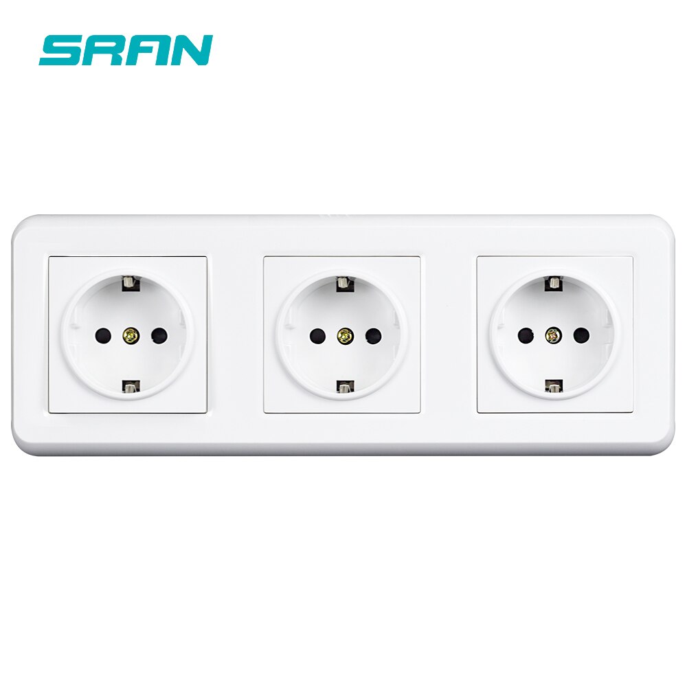 SRAN power socket 16A 250V white flame retardant P... – Grandado