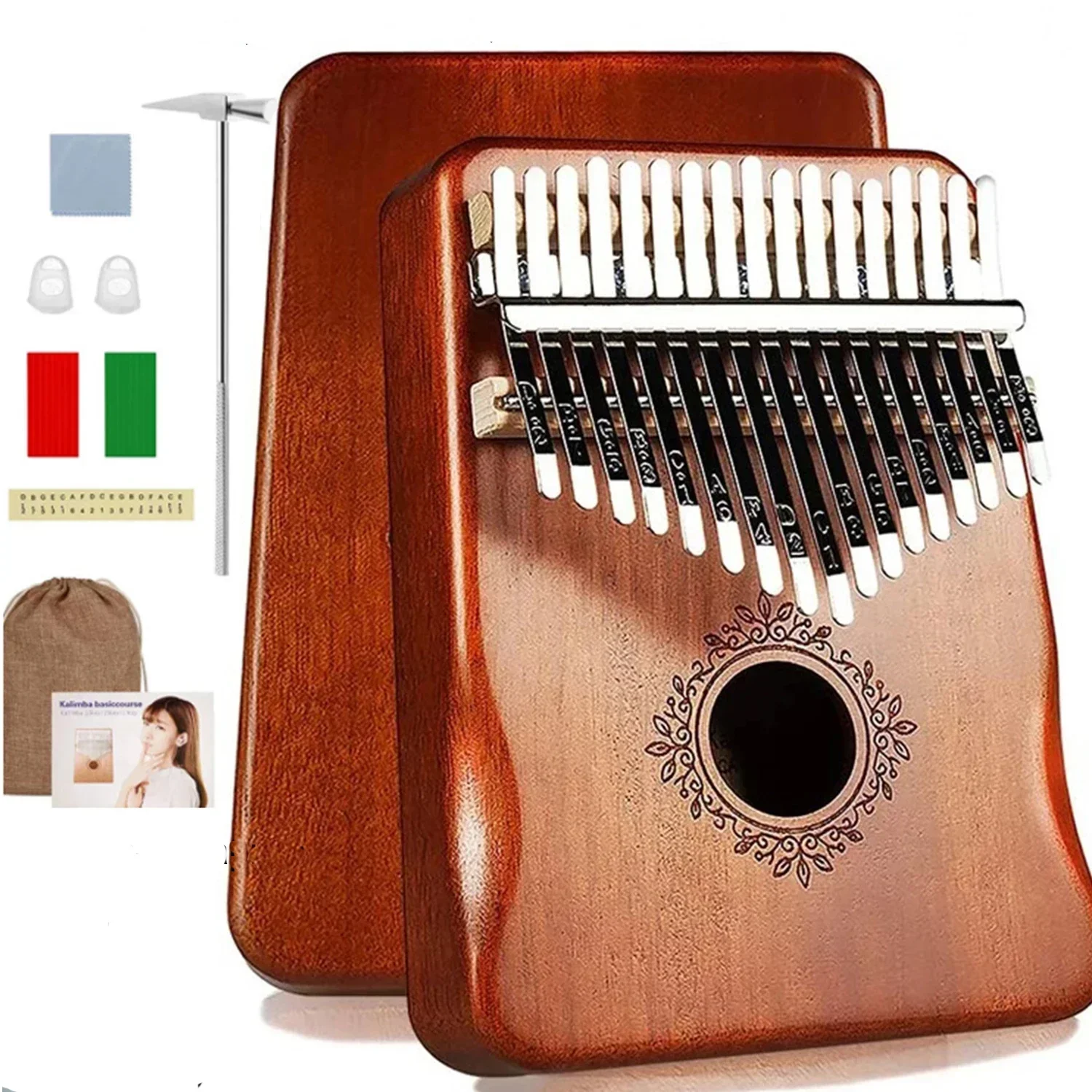 17 Keys Kalimba Thumb Piano Wood Mbira Body Musica... – Grandado