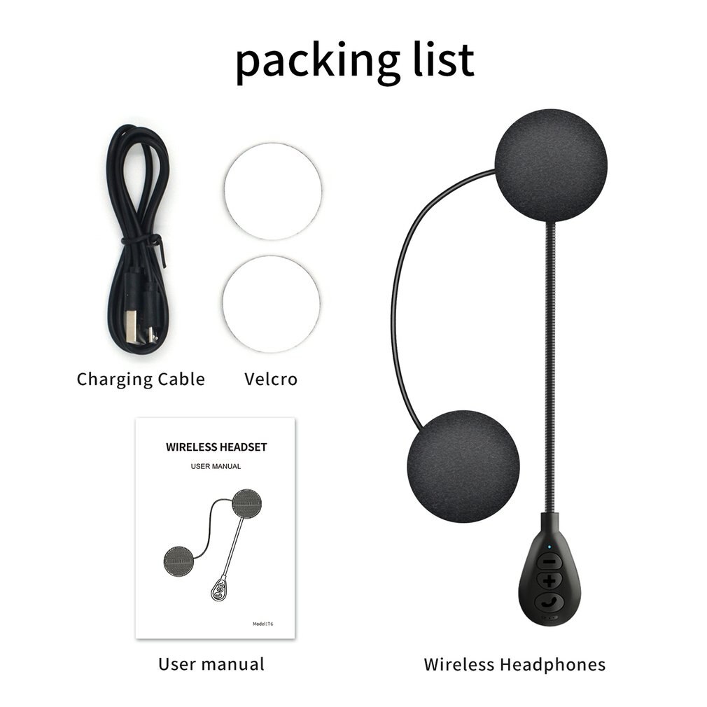 T6 Wireless Compatible Motorcycle Helmet Headset W... – Vicedeal