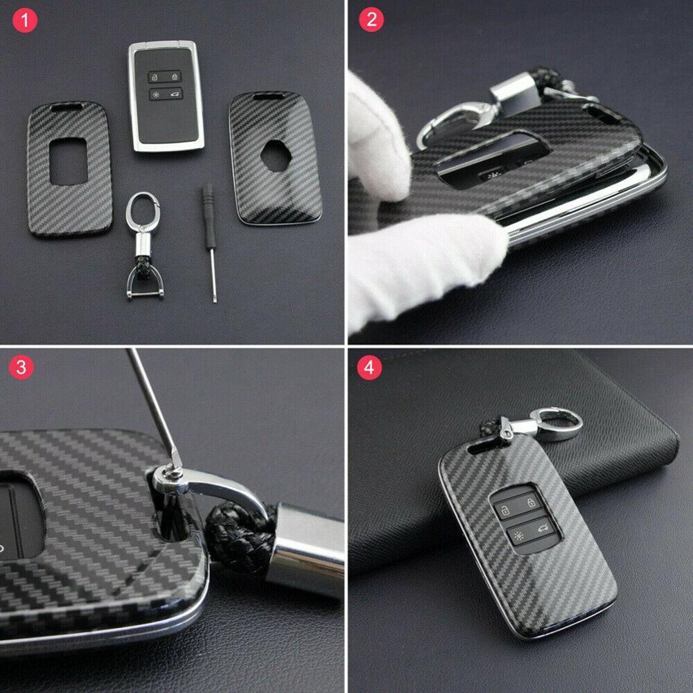 Carbon Fiber Car Key Case Keychain Case For Renaul... – Grandado
