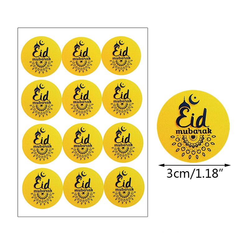 120pcs EID Mubarak Paper Stickers Ramadan DIY Labl... – Grandado