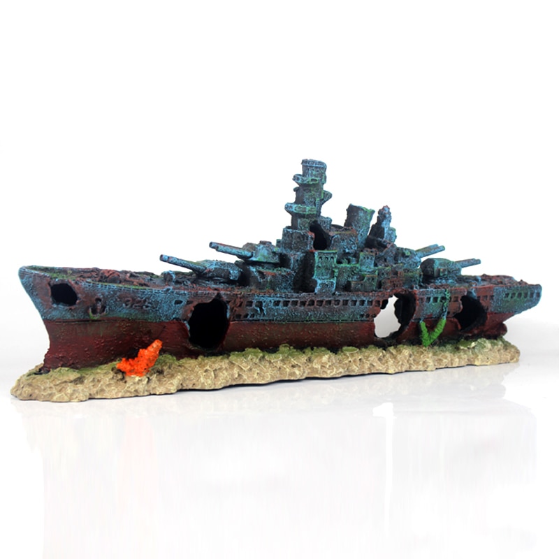 49cm Navy Warship Batttle Ship Resin Boat Aqaurium... – Grandado