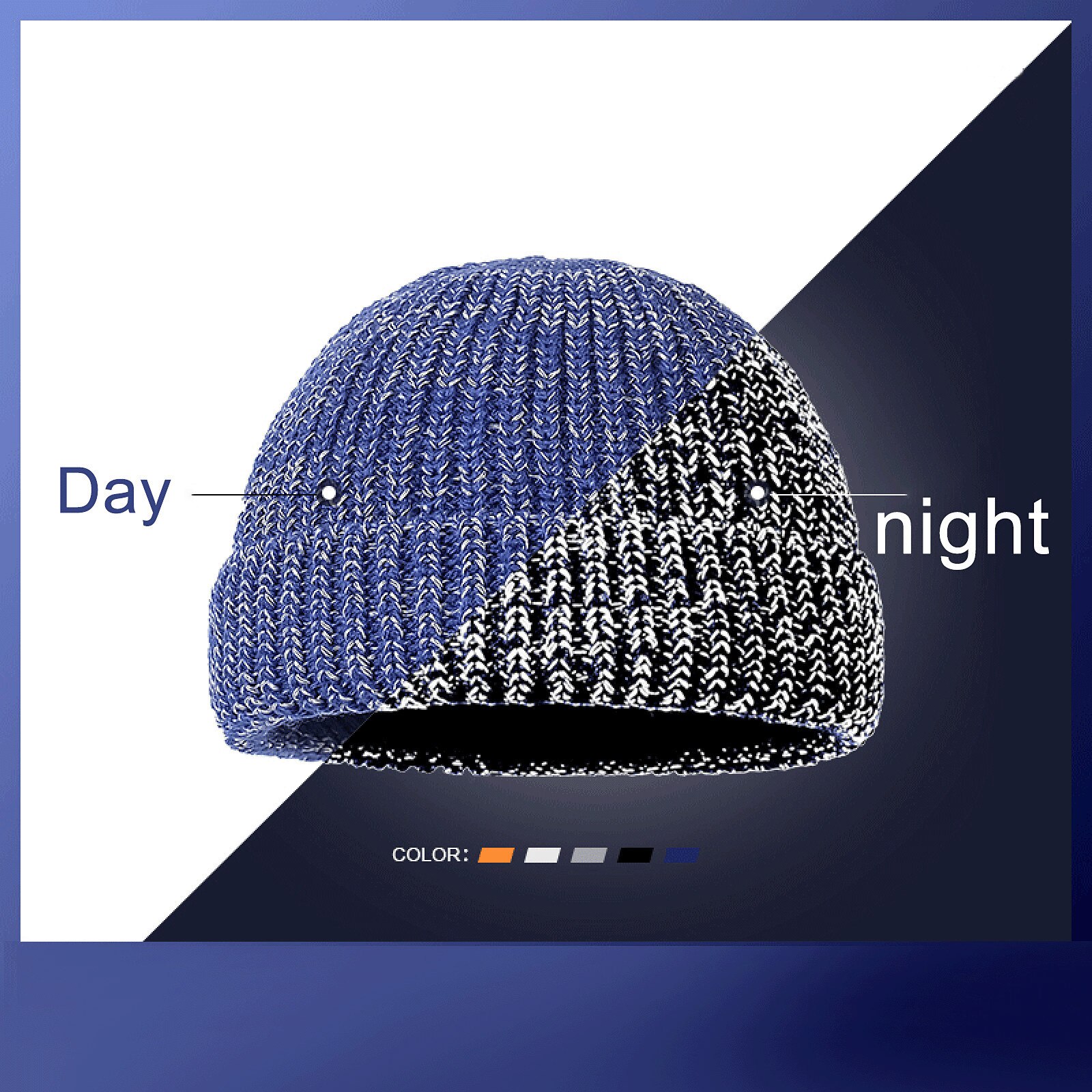 Adult Night Reflective Autumn Winter Beanie Hat Wa... – Vicedeal