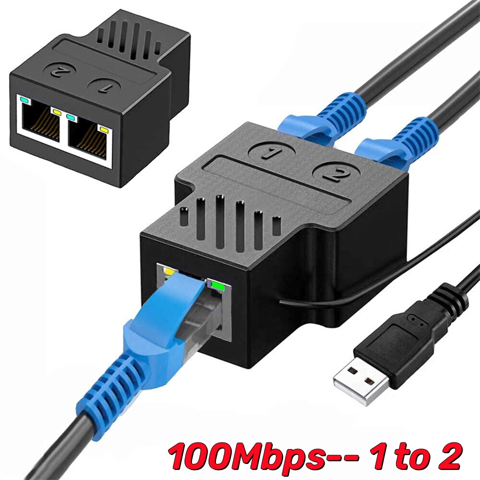 Gigabit RJ45 Network Splitter 1000Mbps 1 to 2 Ways... – Grandado