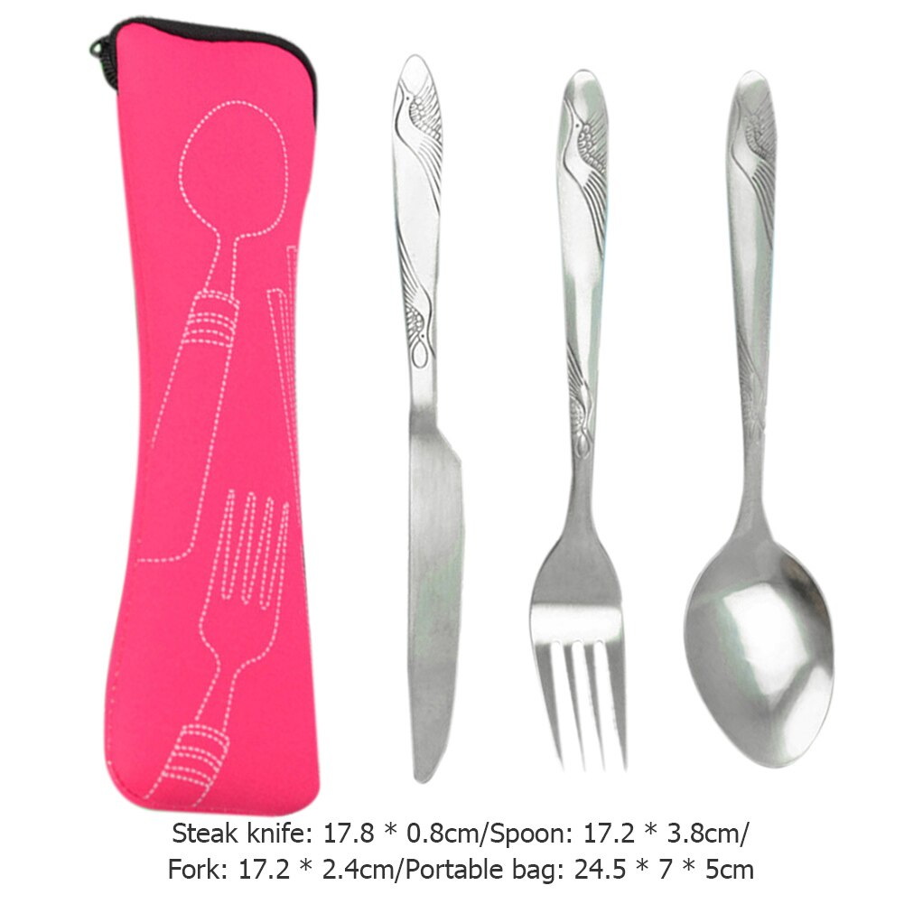 3/8pcs/Set Portable Stainless Steel Cutlery Set Ta... – Grandado