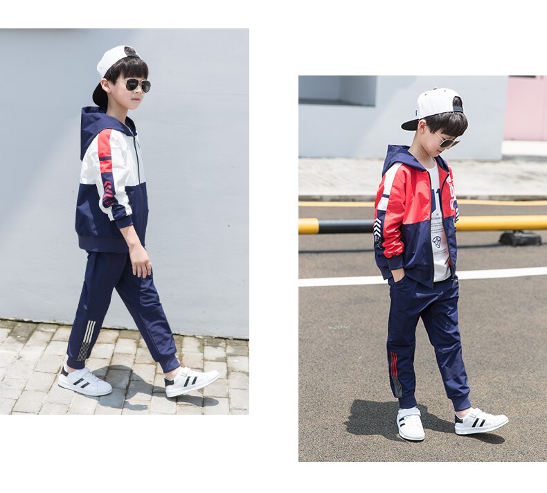 Children's wear boys spring suit suit mid-big boys... – Vicedeal