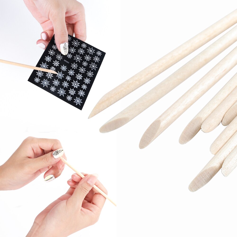 3 Sizes Double Sided Orange Nail Art Wood Sticks F... – Grandado