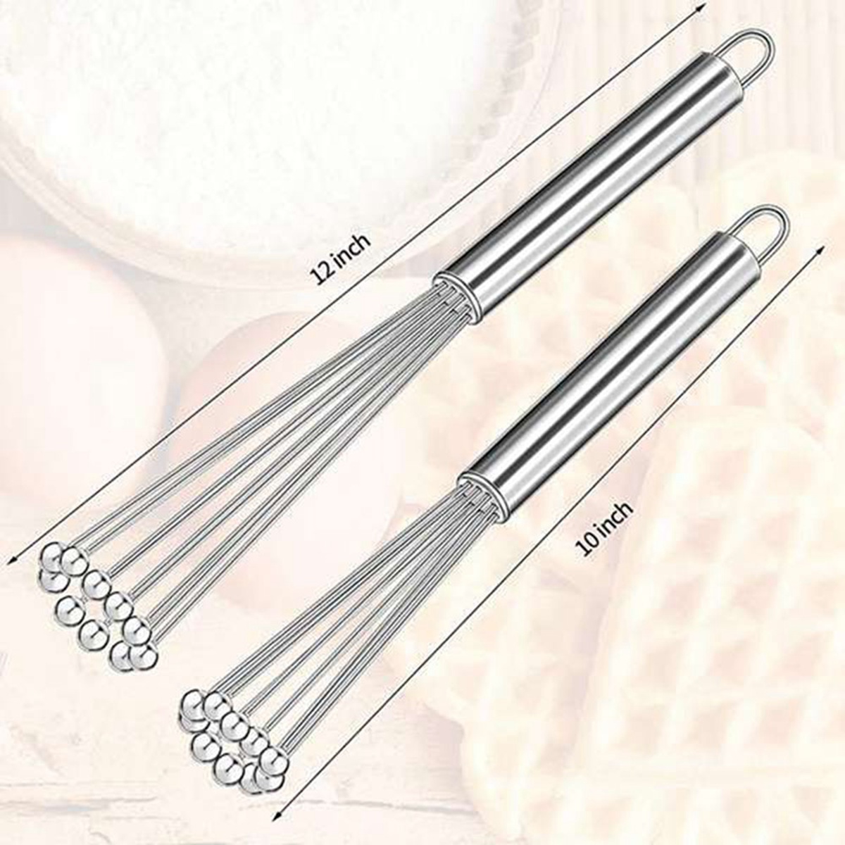 4 Pieces Stainless Steel Ball Whisk Wire Egg Whisk... – Vicedeal