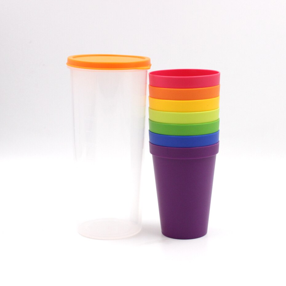 7PCS Colorful Rainbow Cup Set Portable Travel Hiki... – Grandado
