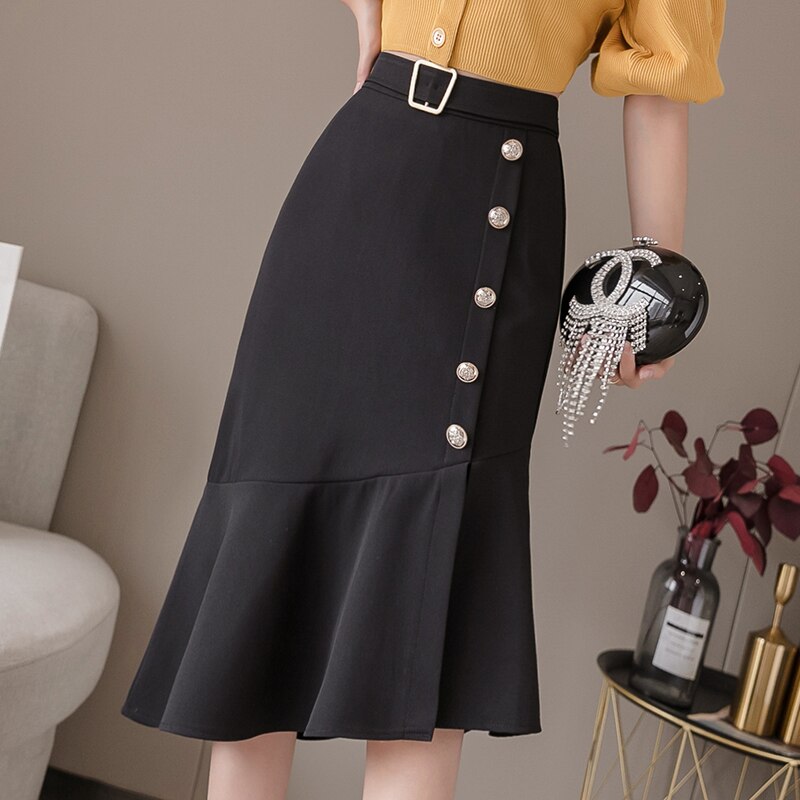 VERHELLEN Irregular High Waist Midi Skirts Womens ... – Grandado