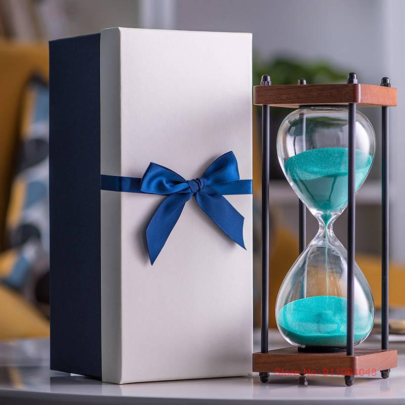 Reloj de arena Vintage cuadrado con fondo de mader... – Vicedeal