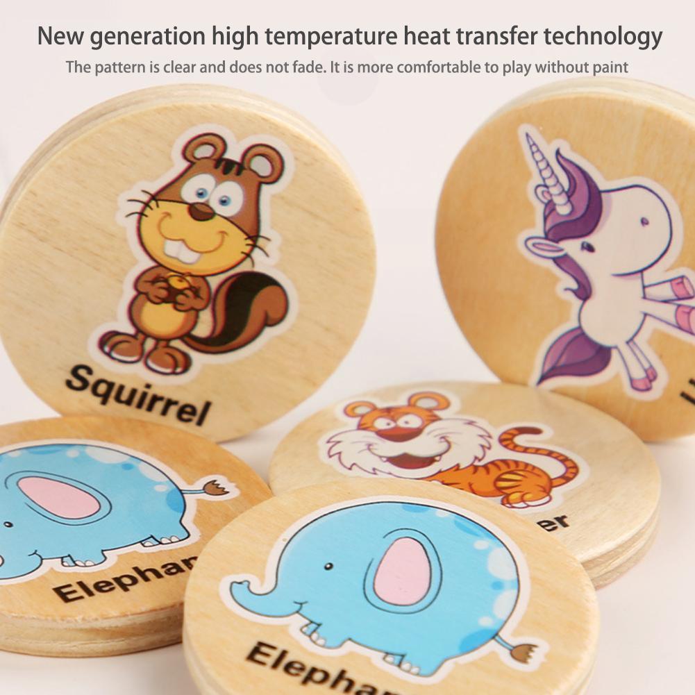 Matching Puzzle Games Kids Wooden Toys Animal Frui... – Grandado