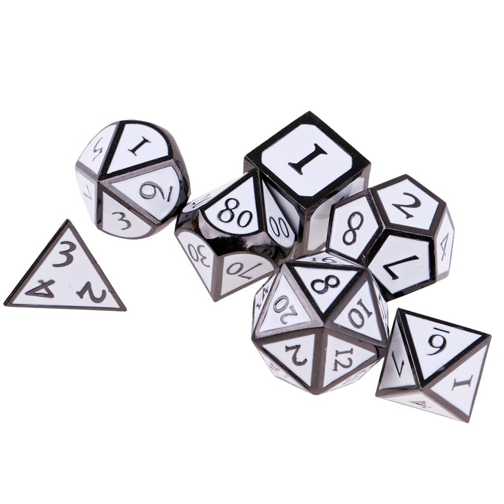 7 Pieces Polyhedral Dice Ancient 7 Dice RPG Set Bo... – Grandado