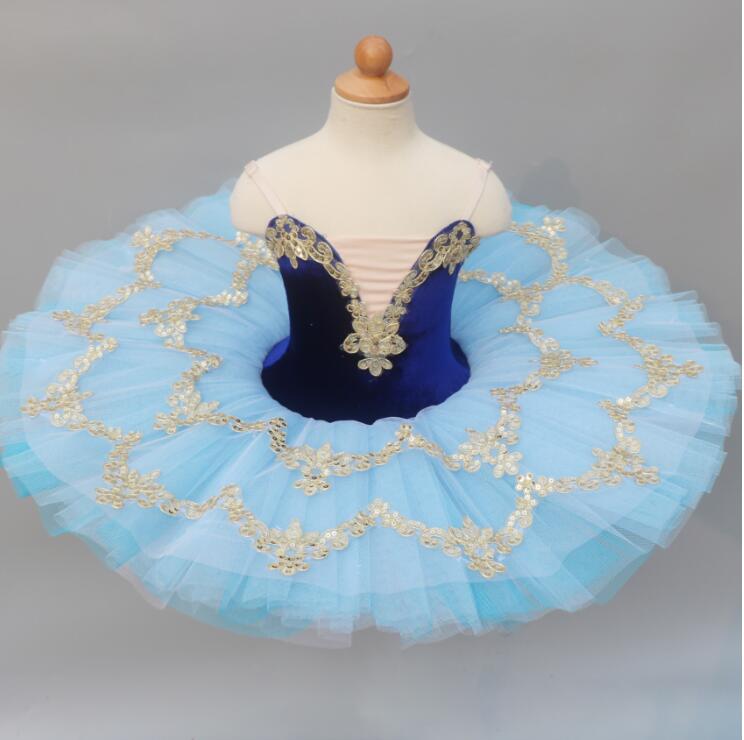 Kids Blue Ballerina Dress Ballet Tutu For Child Ad... – Grandado