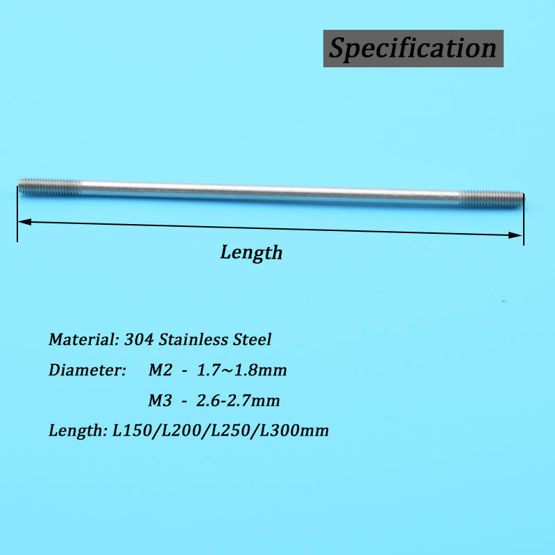 5pcs M2 M3*L150/200/250/300mm Link Stainless Steel... – Vicedeal