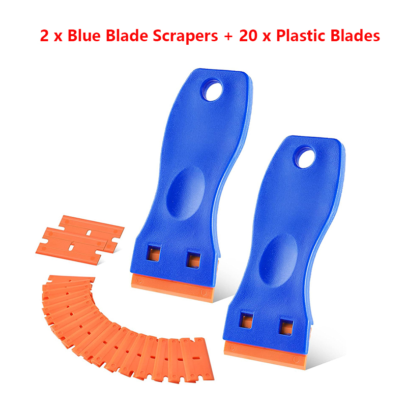 2Pcs Plastic Razor Blade Scrapers Glue Remover wit... – Grandado