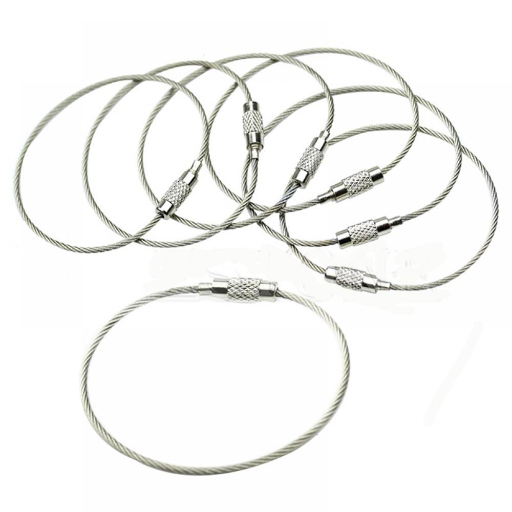 5pcs Stainless Steel Wire Keychain Cable Rope Key ... – Grandado