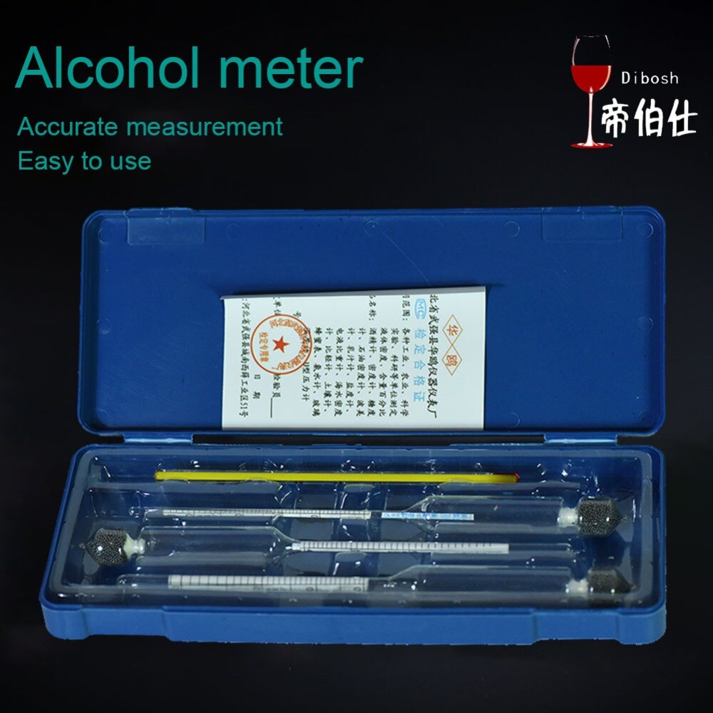 3 Pcs 0-100% Hydrometer Alcoholmeter Tester Set Al... – Grandado