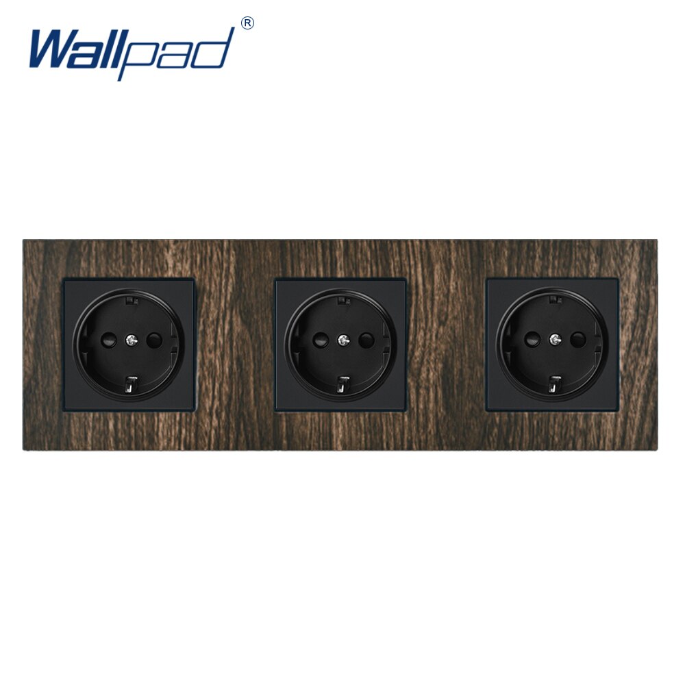 Quadruple EU Socket Wallpad Aluminium Satin Metal ... – Grandado