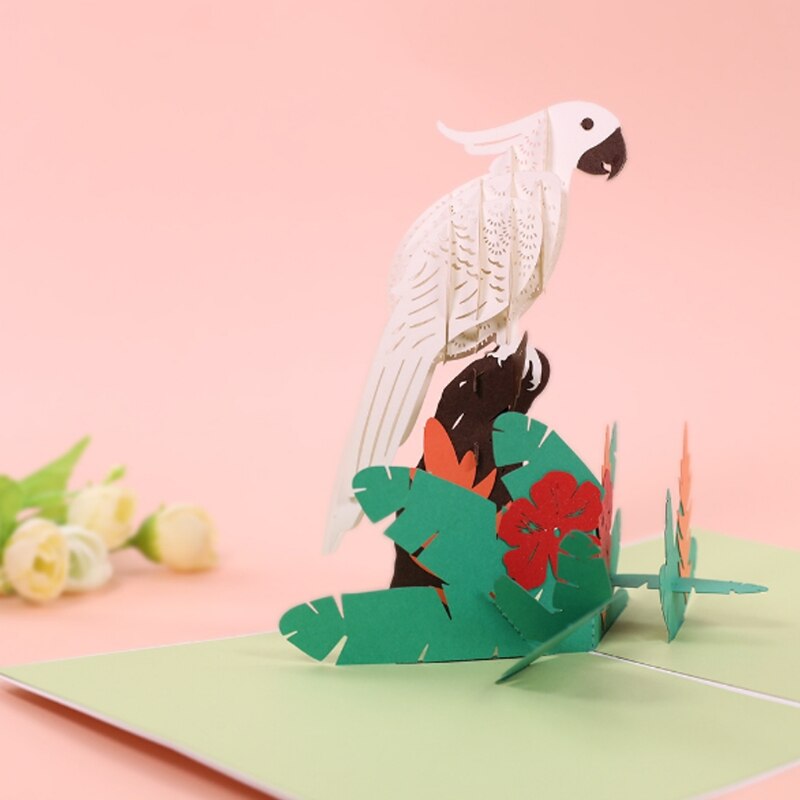 3D Parrot Pop Up Cards Valentine Lover Happy Birth... – Grandado