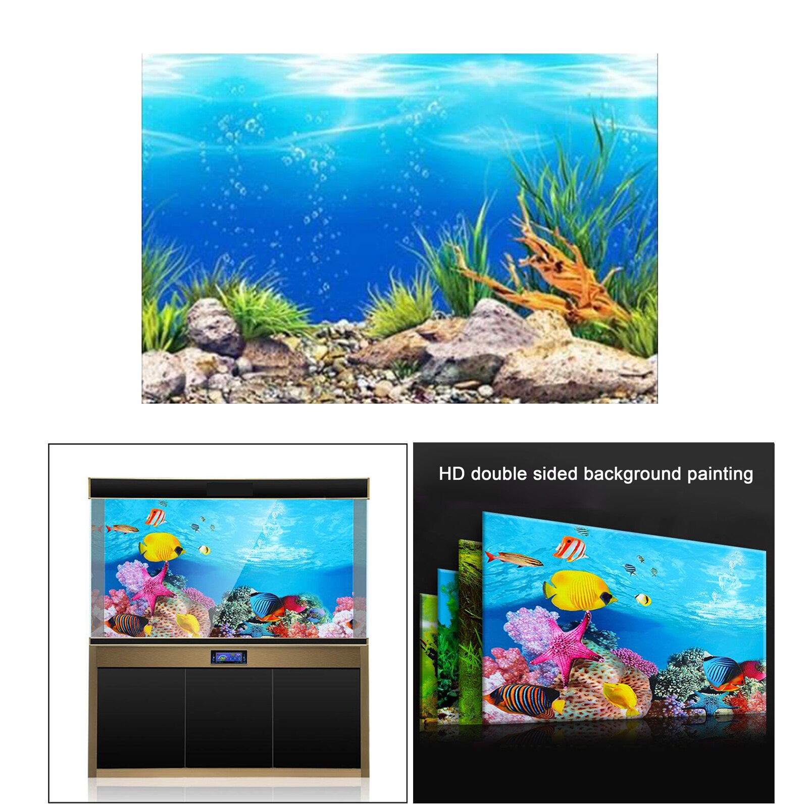 Fish Tank Poster Aquarium Background Sticker Paint... – Grandado