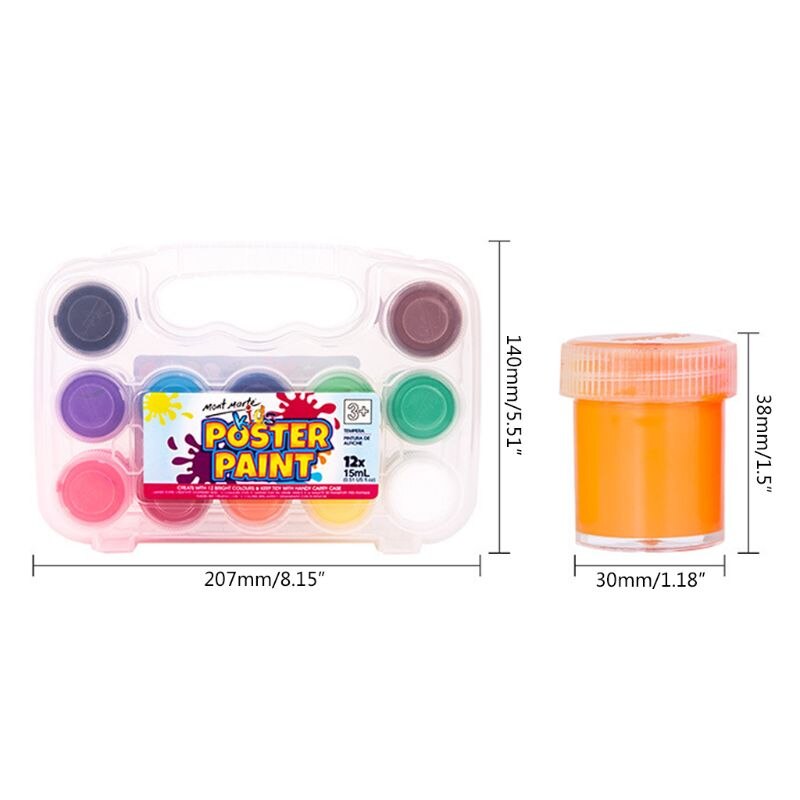 12 Kleur 15Ml Gouache Vinger Verf Met Opbergdoos W... – Vicedeal