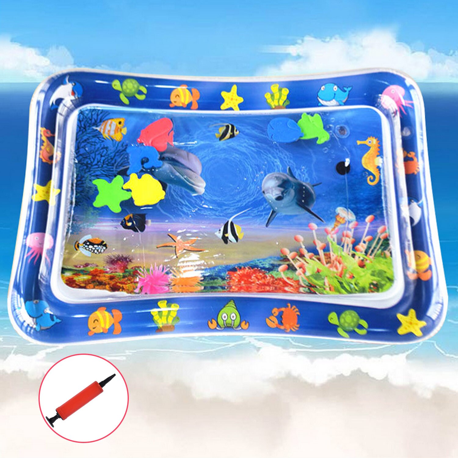 Cute Cartoon Baby Inflatable Tummy Water Mat Summe... – Grandado
