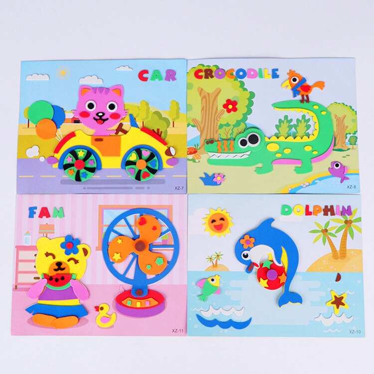 4Pcs/set 3D EVA Sponge Large Stickers Can Move and... – Grandado