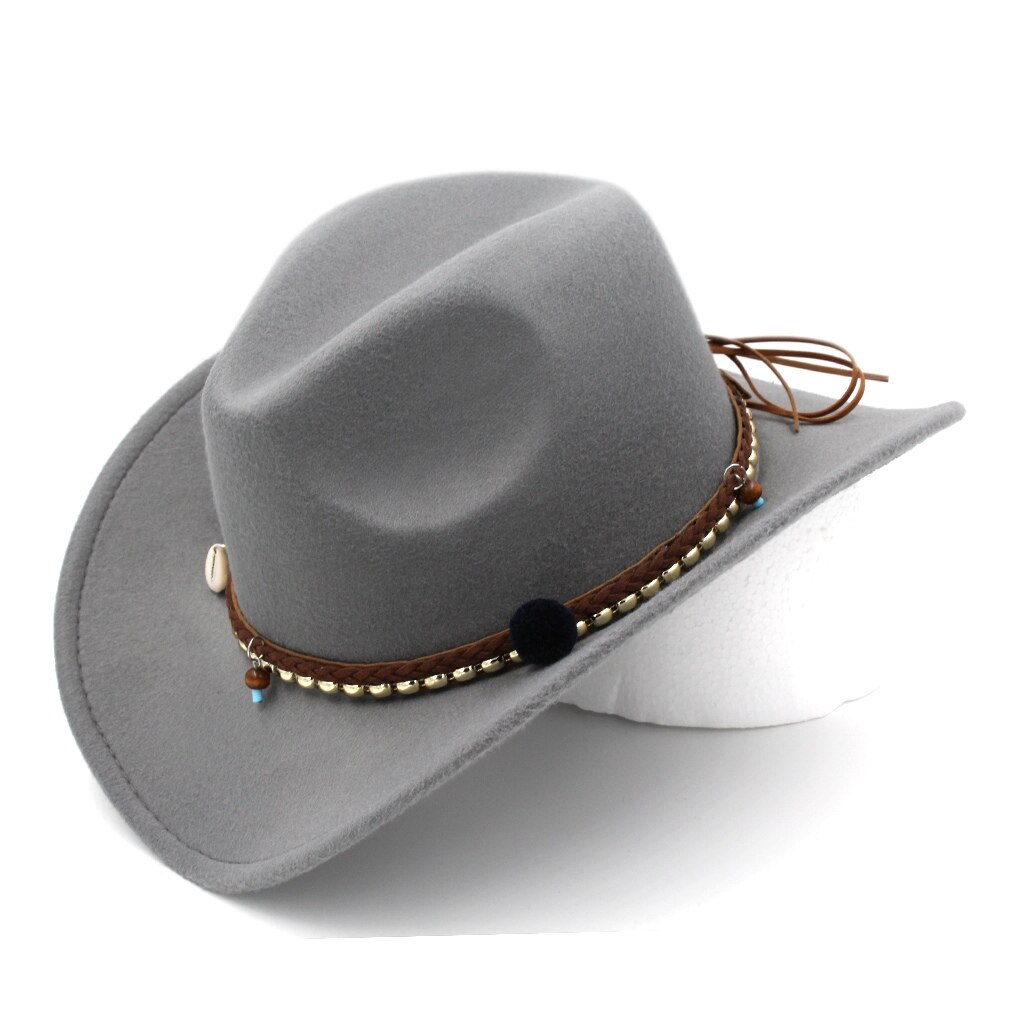 Munng Men Women Wild Western Wool Blend Cowboy Hat... – Grandado