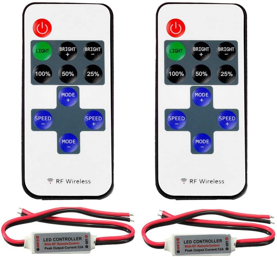 2 Pack RF Remote Controller DC 12V 11 Key Mini Dim... – Vicedeal