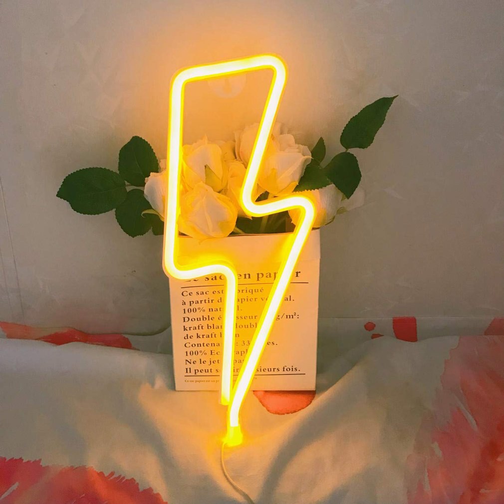 LED Neon Sign Lightning Shaped USB Battery Operate... – Vicedeal
