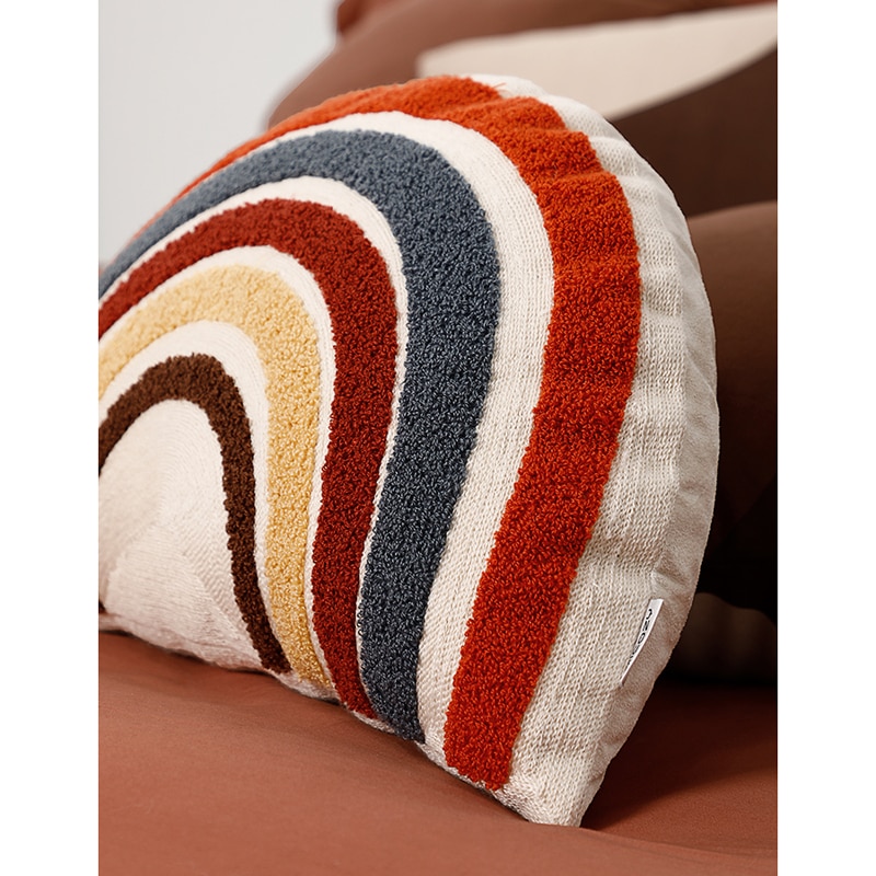 Tufting Rainbow Pillow Back Neck Rest Support Cute... – Grandado