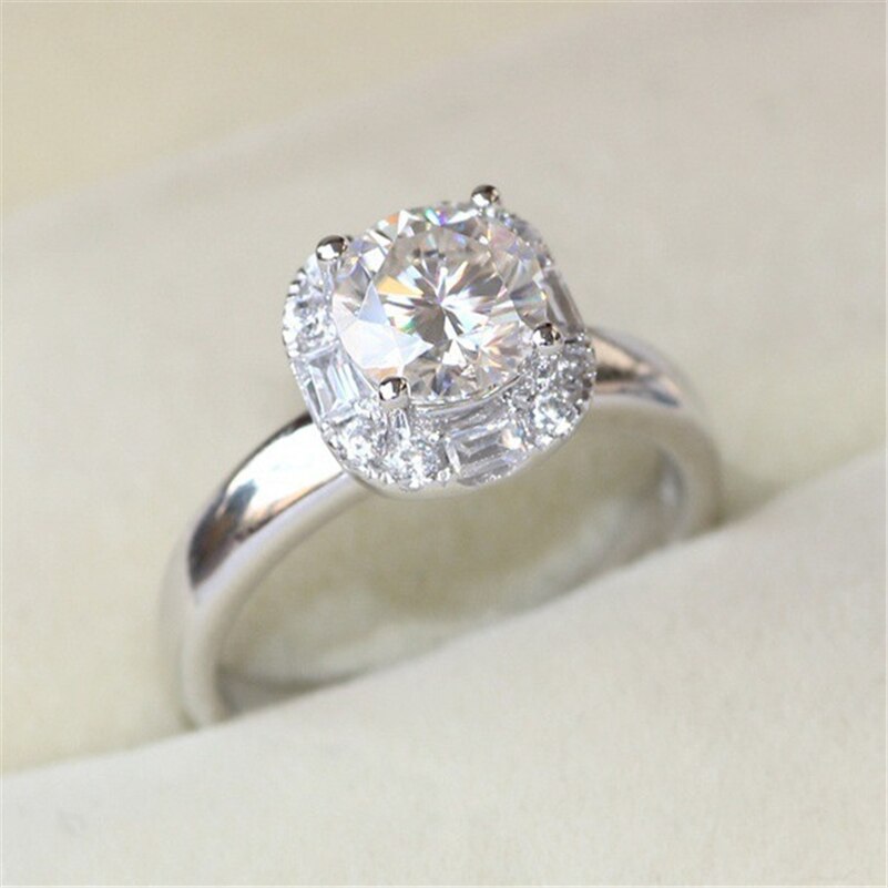 S925 Sterling Silver color Ring for Women 1 Carat ... – Grandado