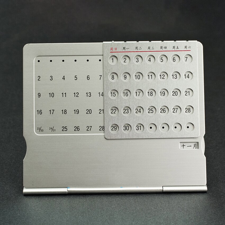 Ultra Thin Metal Table Calendar, Perpetual Calenda... – Grandado