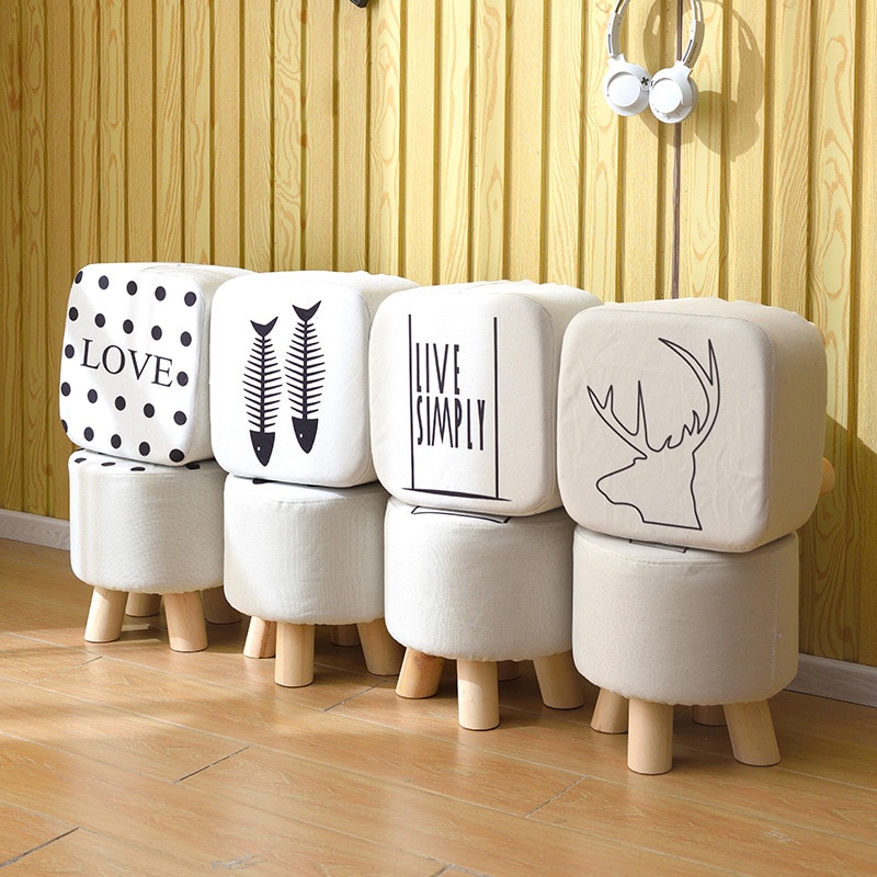 shoestool sofa stool fabric stool wood legs frame ... – Vicedeal