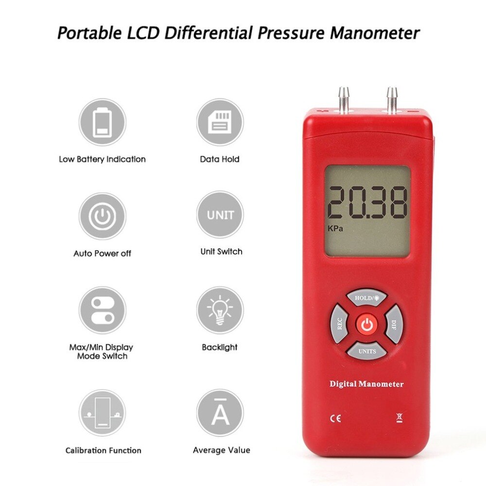 TL-100 Digital Manometer Air Pressure Meter Portab... – Grandado