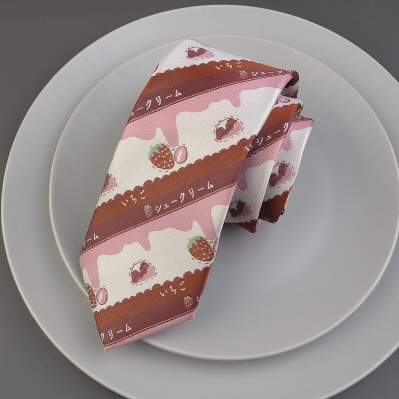 JK Uniform Neck Tie Girls Kawaii Strawberry Neckti... – Grandado