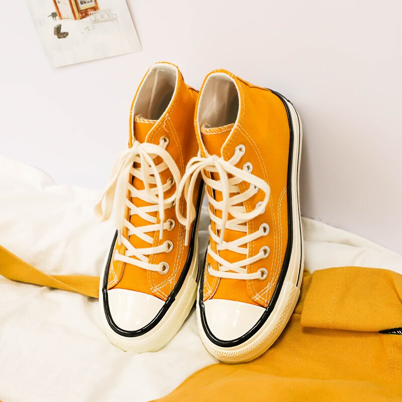 Yellow Retro Canvas Shoes Women Korean Version of ... – Vicedeal