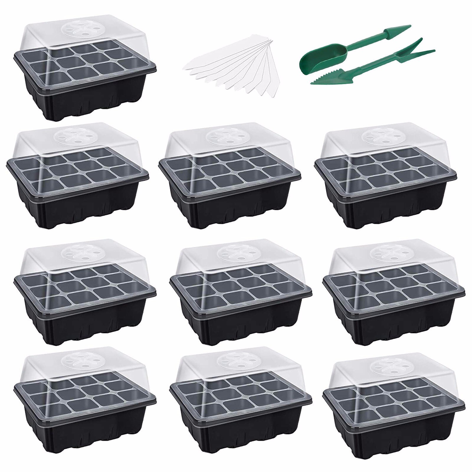 10-pack Seed Starter Trays Seedling Tray (12 Cells... – Vicedeal