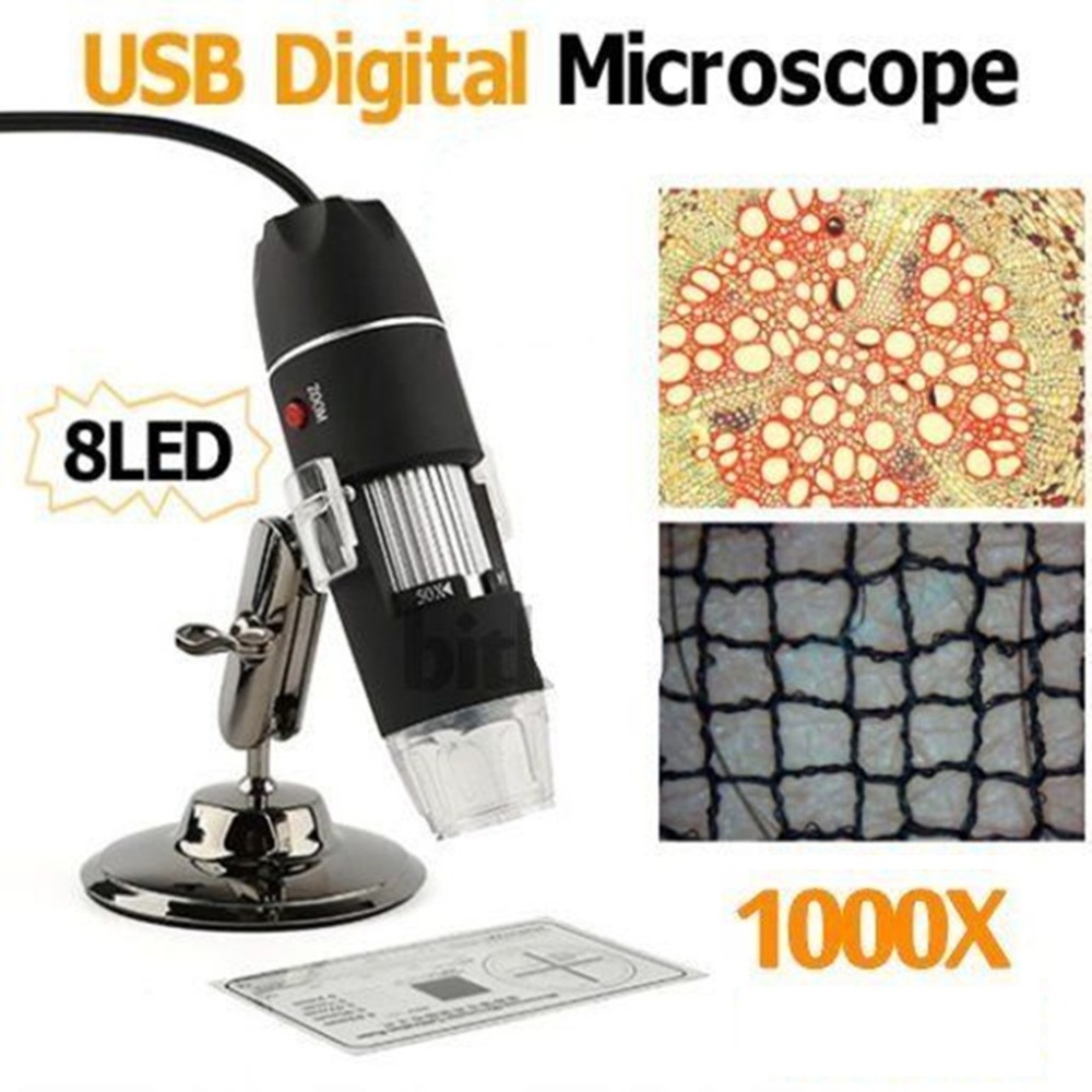 8LED Microscopio USB 1000X Digital Microscope Came... – Grandado