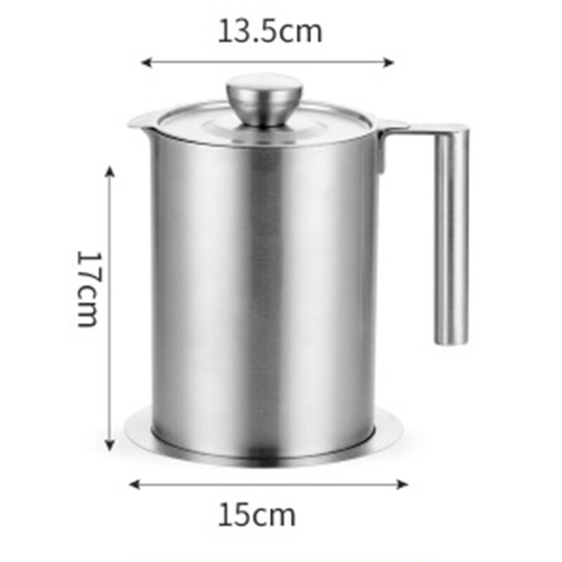 Stainless Steel Oil Filter Pot with Lid Filter Ant... – Grandado